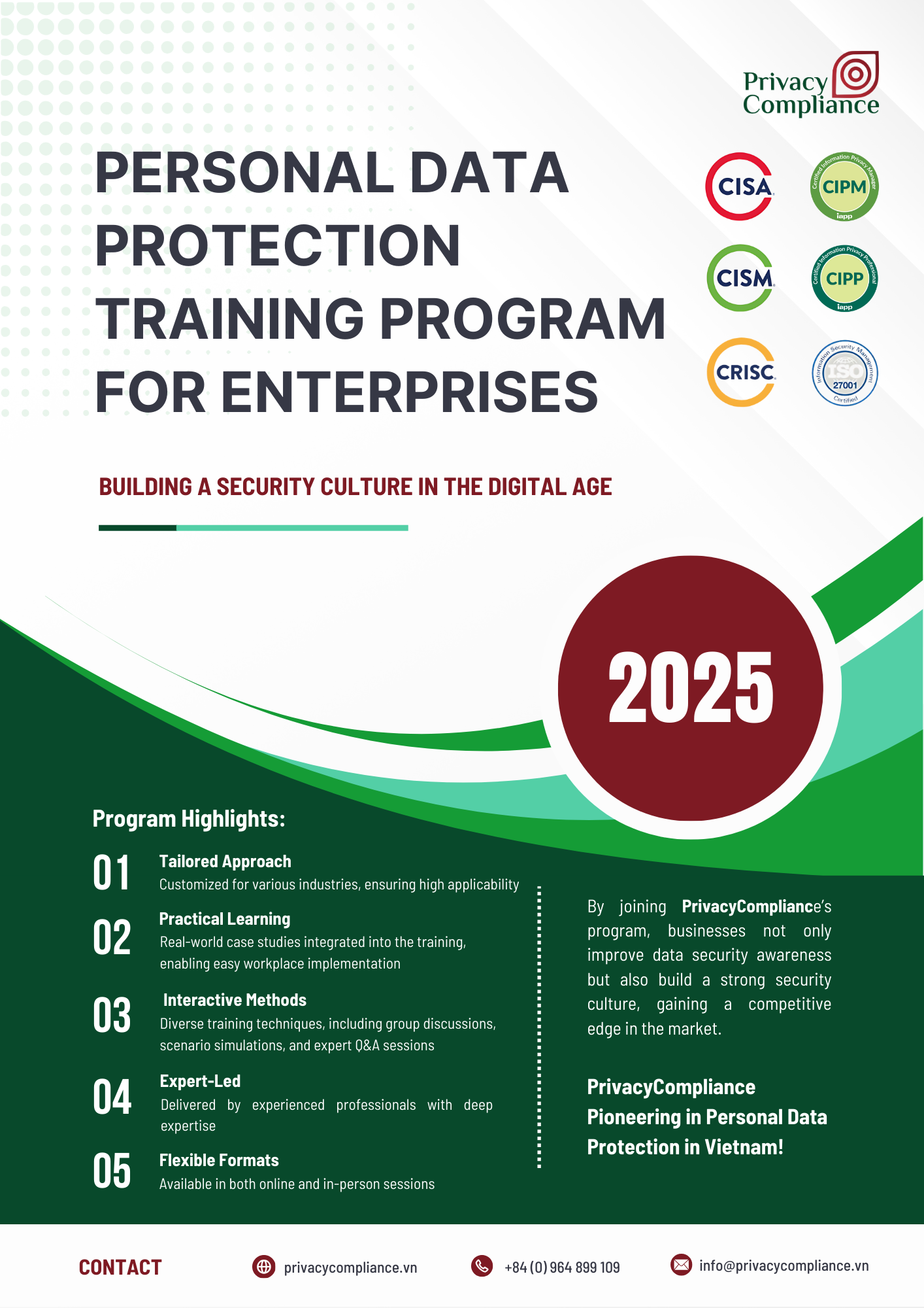 PERSONAL DATA PROTECTION TRAINING – INVESTING IN HUMAN RESOURCES ...